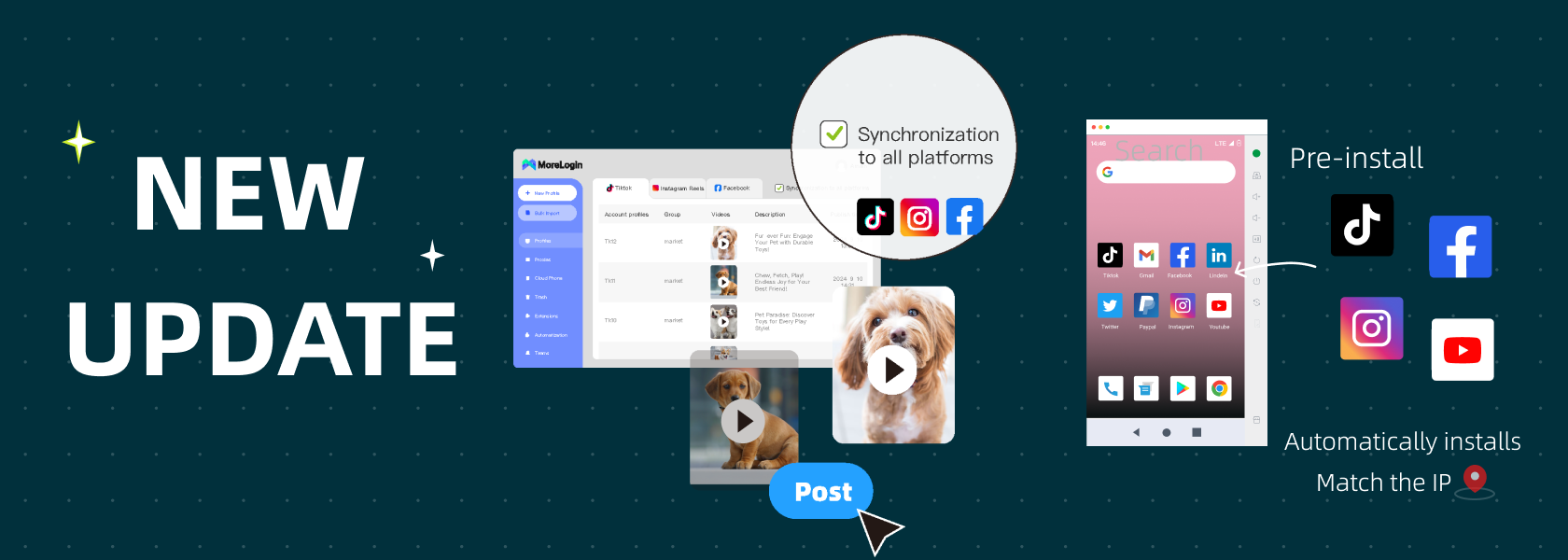 New update: Pre-install apps, Posting videos automatically and etc | MoreLogin Blog